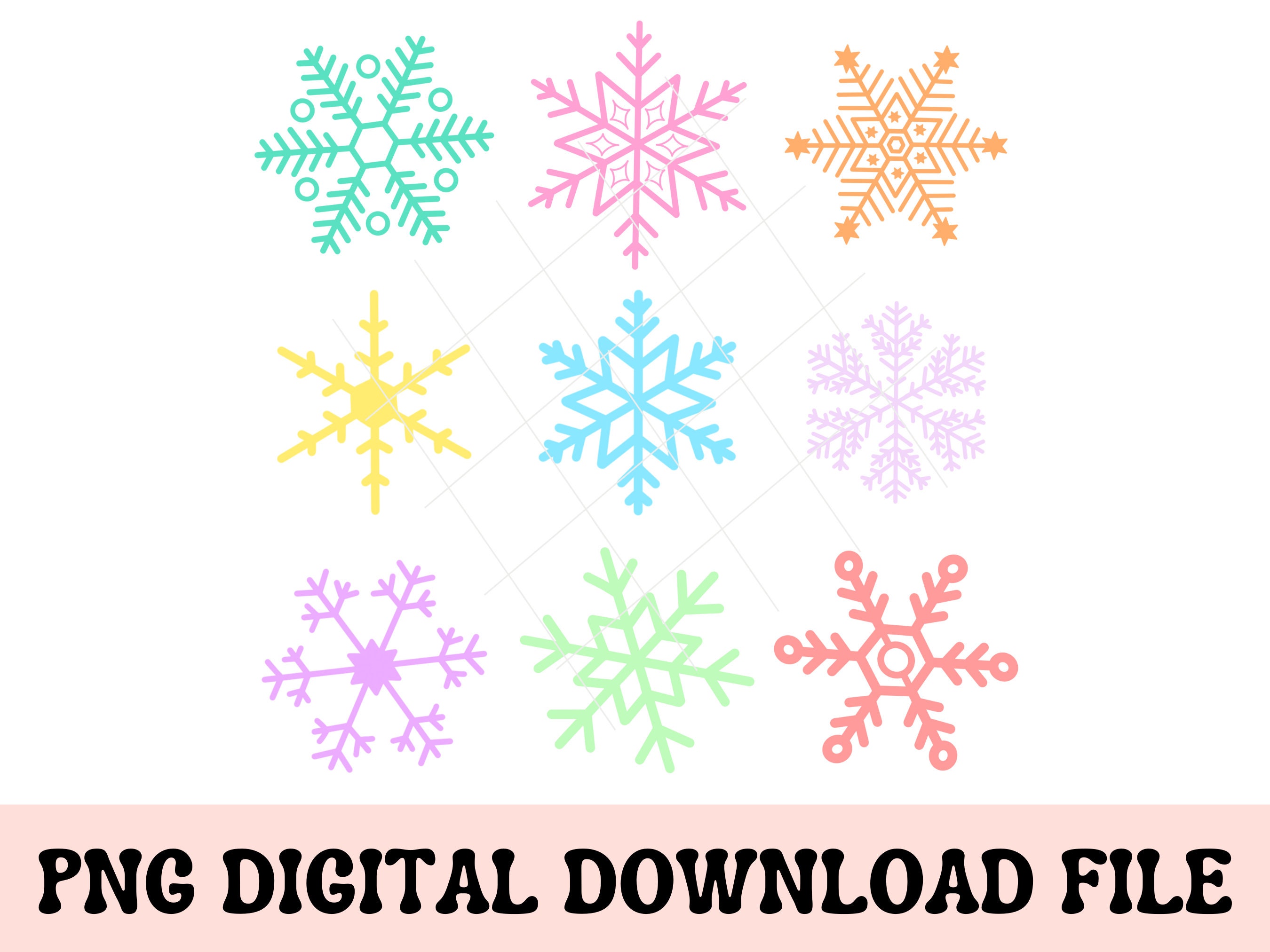 Snowflakes PNG, Pastel Snowflakes, Colorful Snowflakes, Winter Png ...