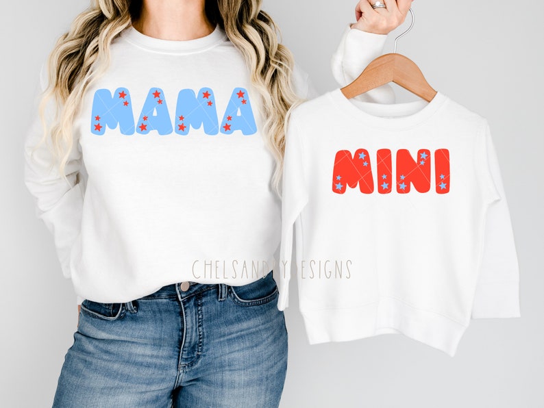 Mama and Mini Stars PNG, Mama Png, Mini Png, Patriotic Png, 4th of July ...