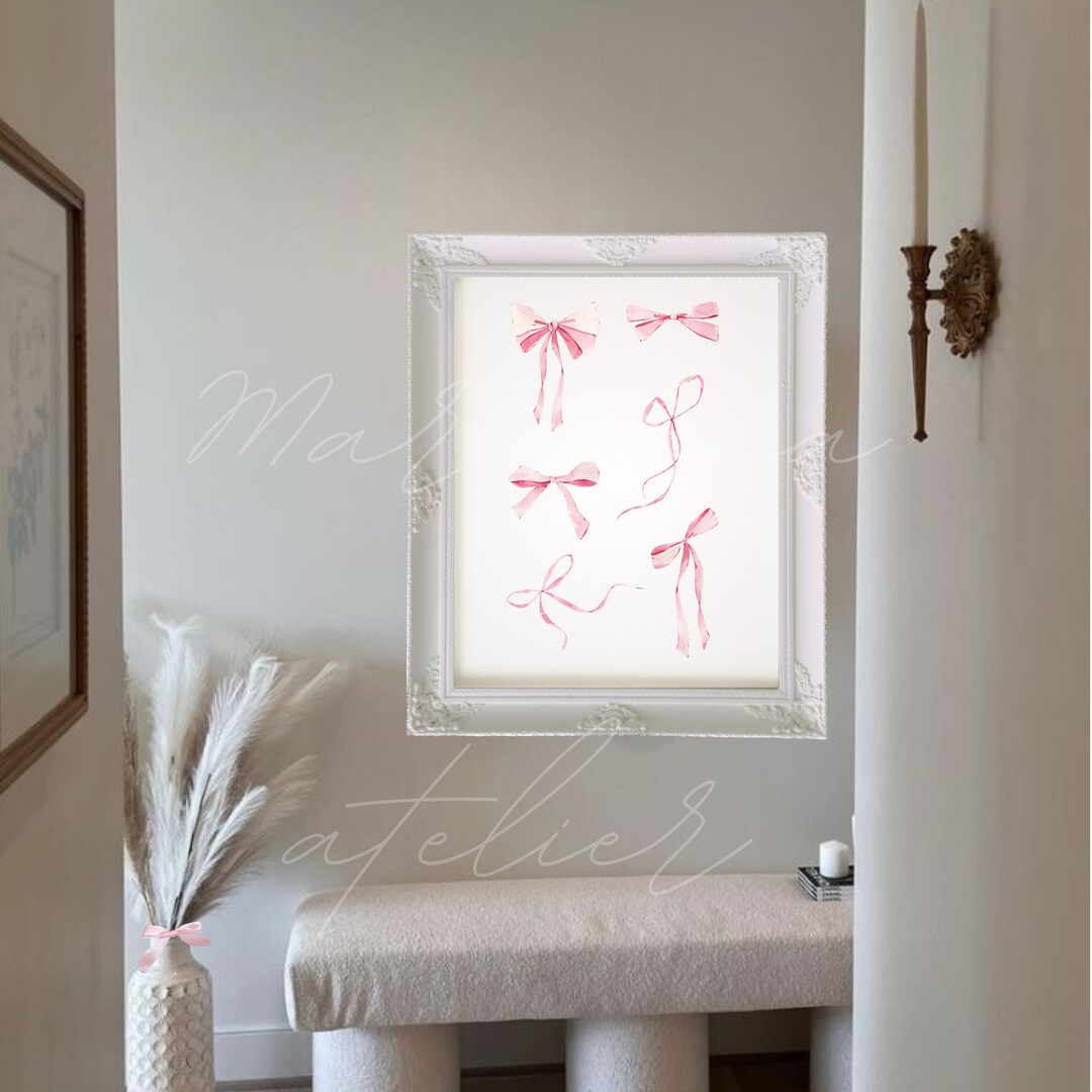 Coquette Pink Bow Collage Digital Wall Art/poster, Balletcore Wall Art ...