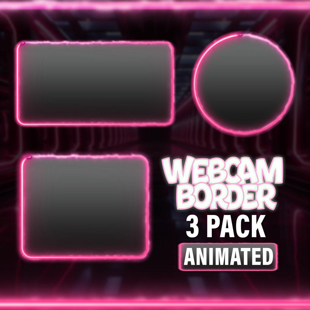 3 ANIMATED Neon Webcam Border Pack, Pink, Webcam Overlays for Twitch ...