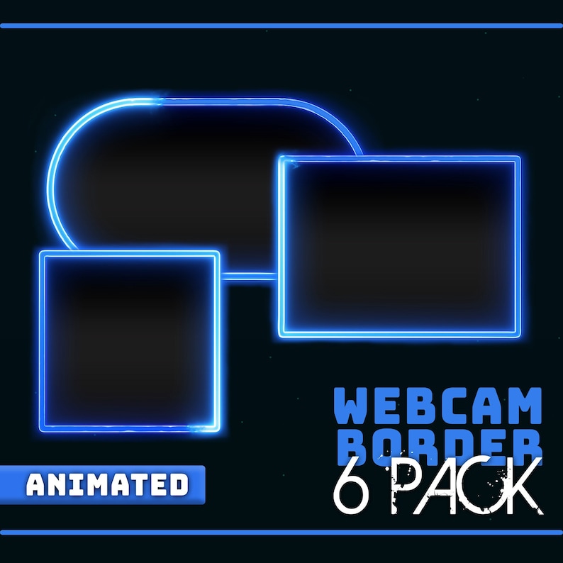 6 ANIMATED Neon Webcam Border Pack, Webcam Overlays for Twitch, Youtube ...