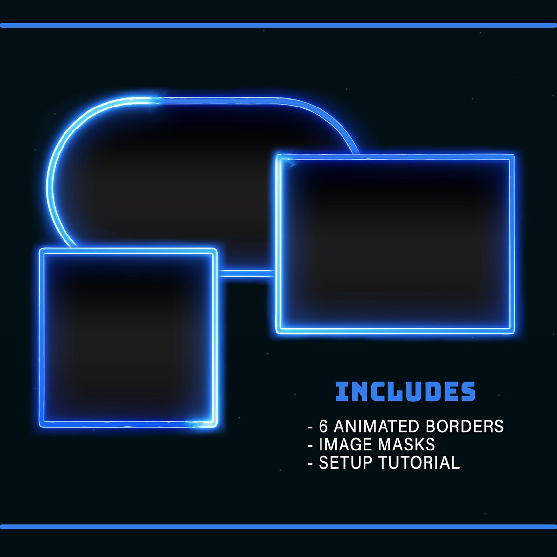 6 ANIMATED Neon Webcam Border Pack, Webcam Overlays for Twitch, Youtube ...