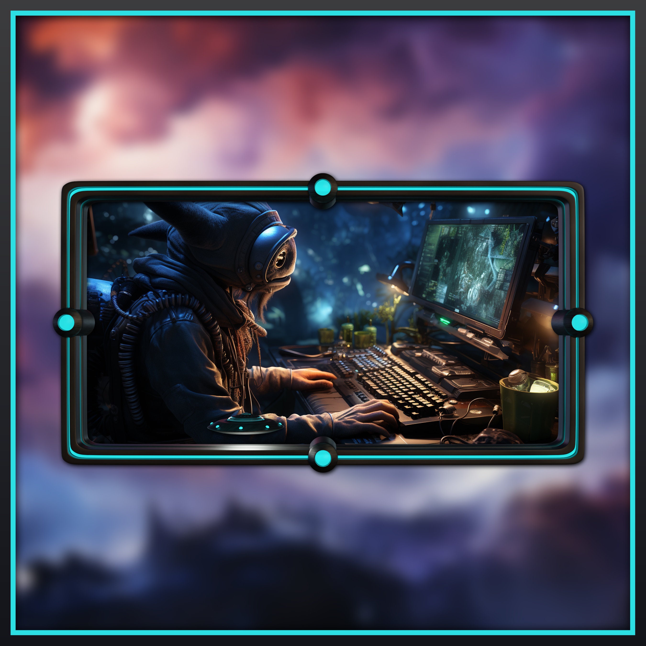 ANIMATED Neon UFO, Webcam Overlay for Twitch, Youtube, Facebook, Kick ...