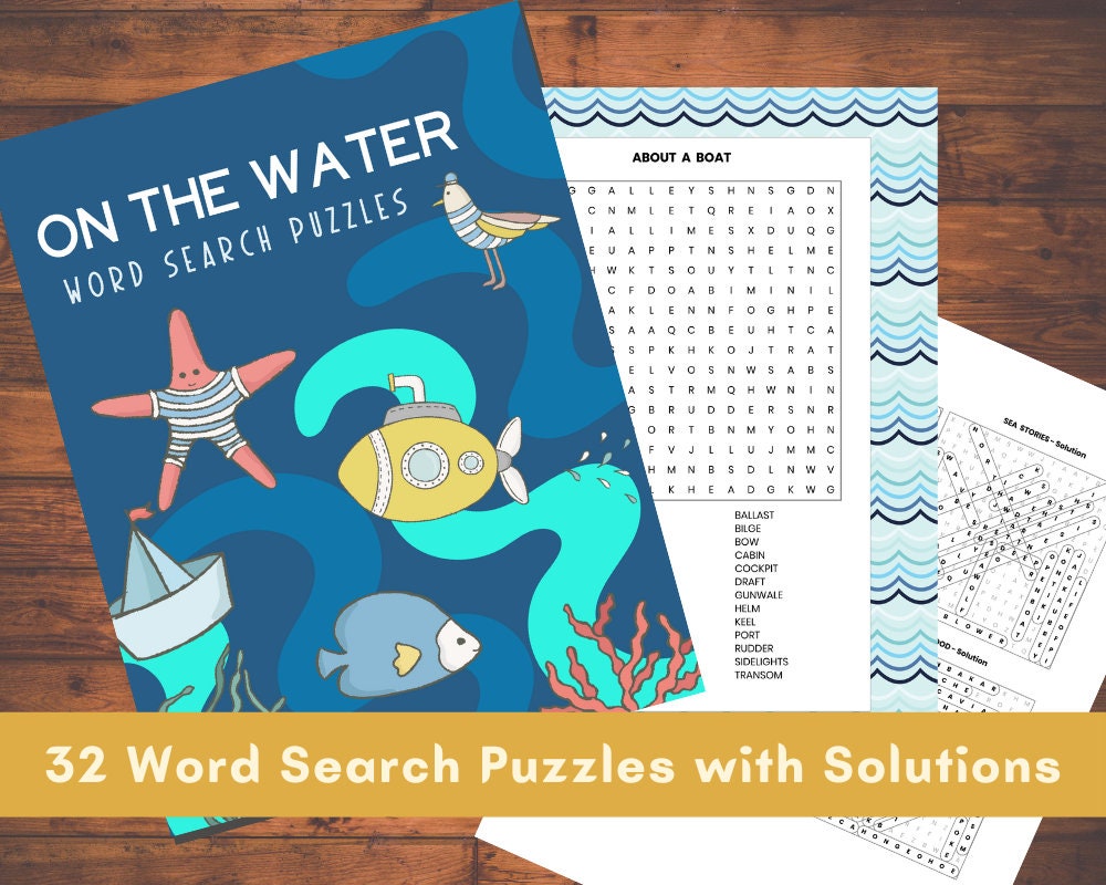Oceans Rivers and Lakes Themed Word Search Printable Puzzles - Etsy