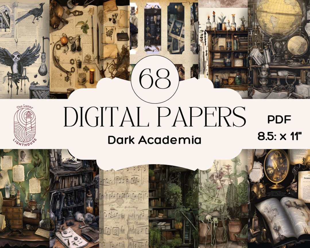 Dark Academia Digital Papers. Steampunk, Victorian Ephemera for ...