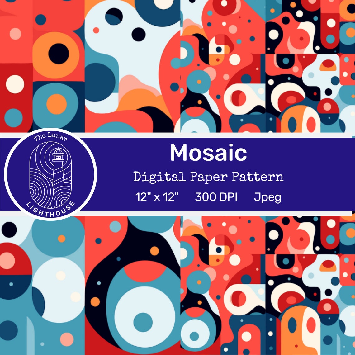 12 Mosaic Tile Patterns, Retro Pattern, Flower Background, Printable ...