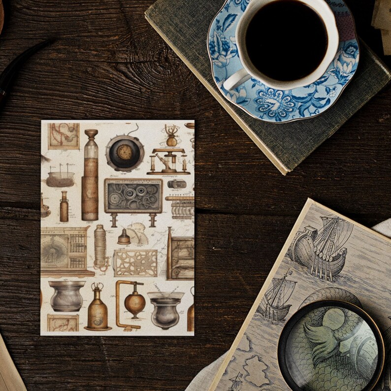 Dark Academia Digital Papers. Steampunk, Victorian Ephemera for ...