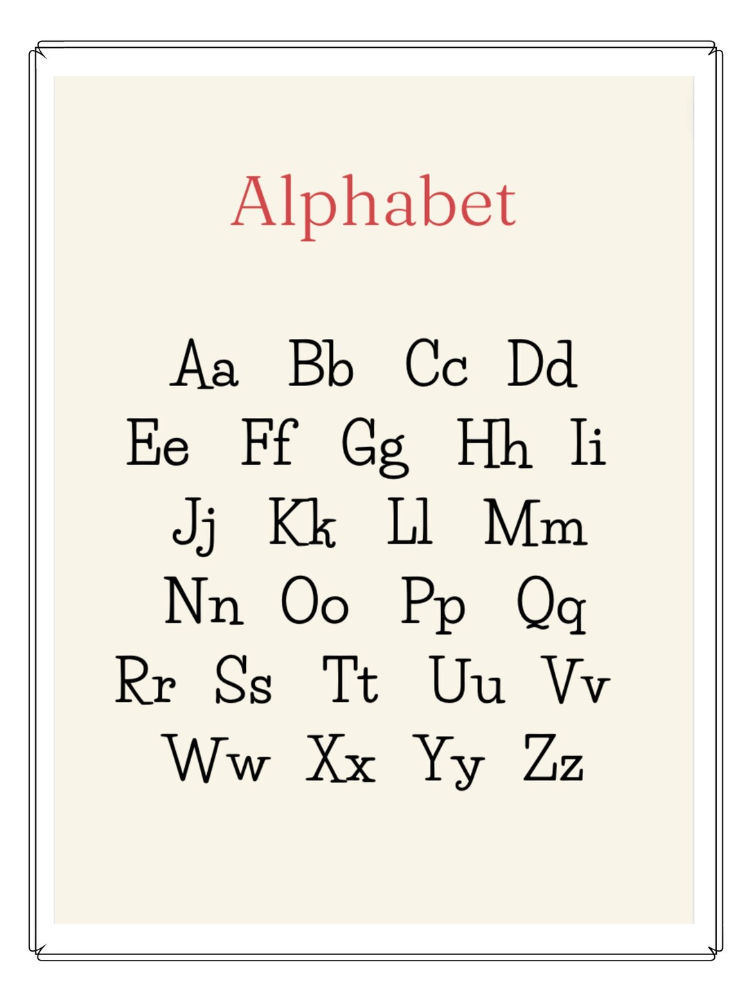 Simple Alphabet Poster - Etsy
