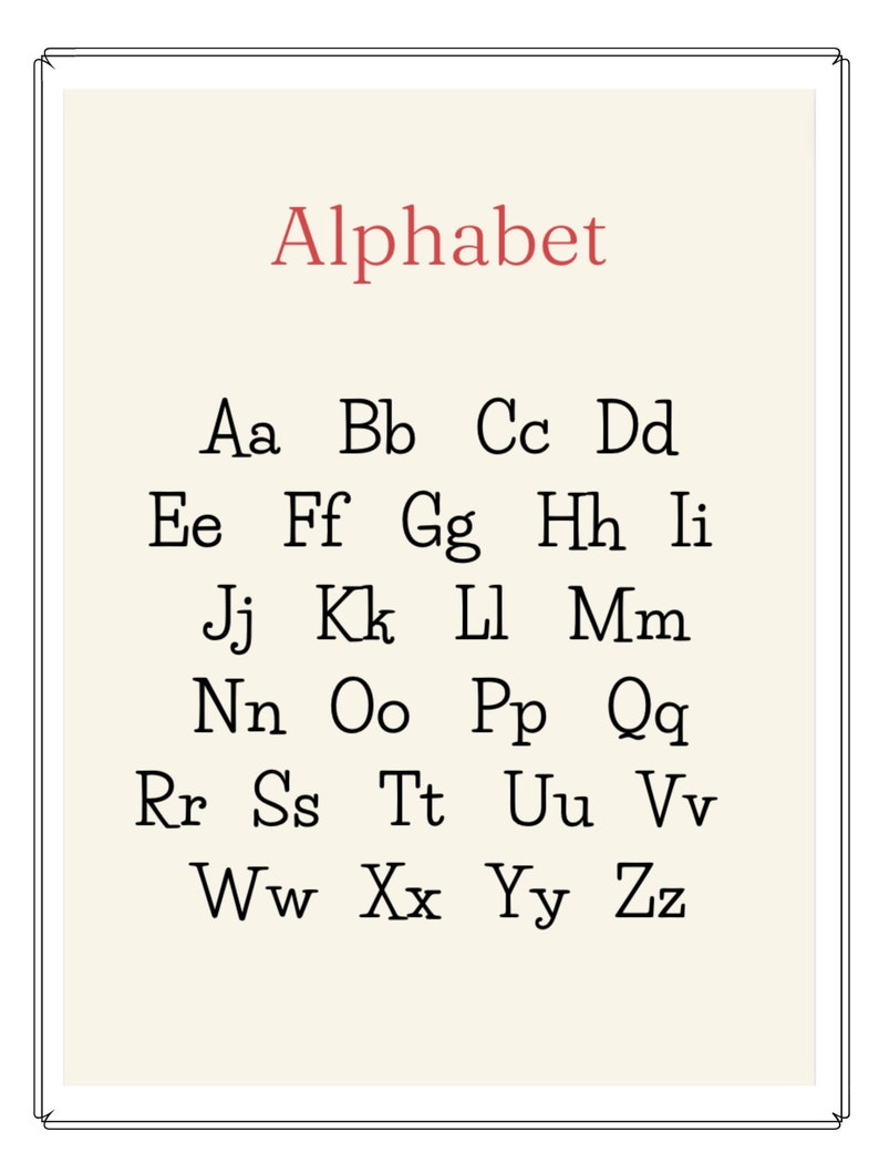 Simple Alphabet Poster - Etsy