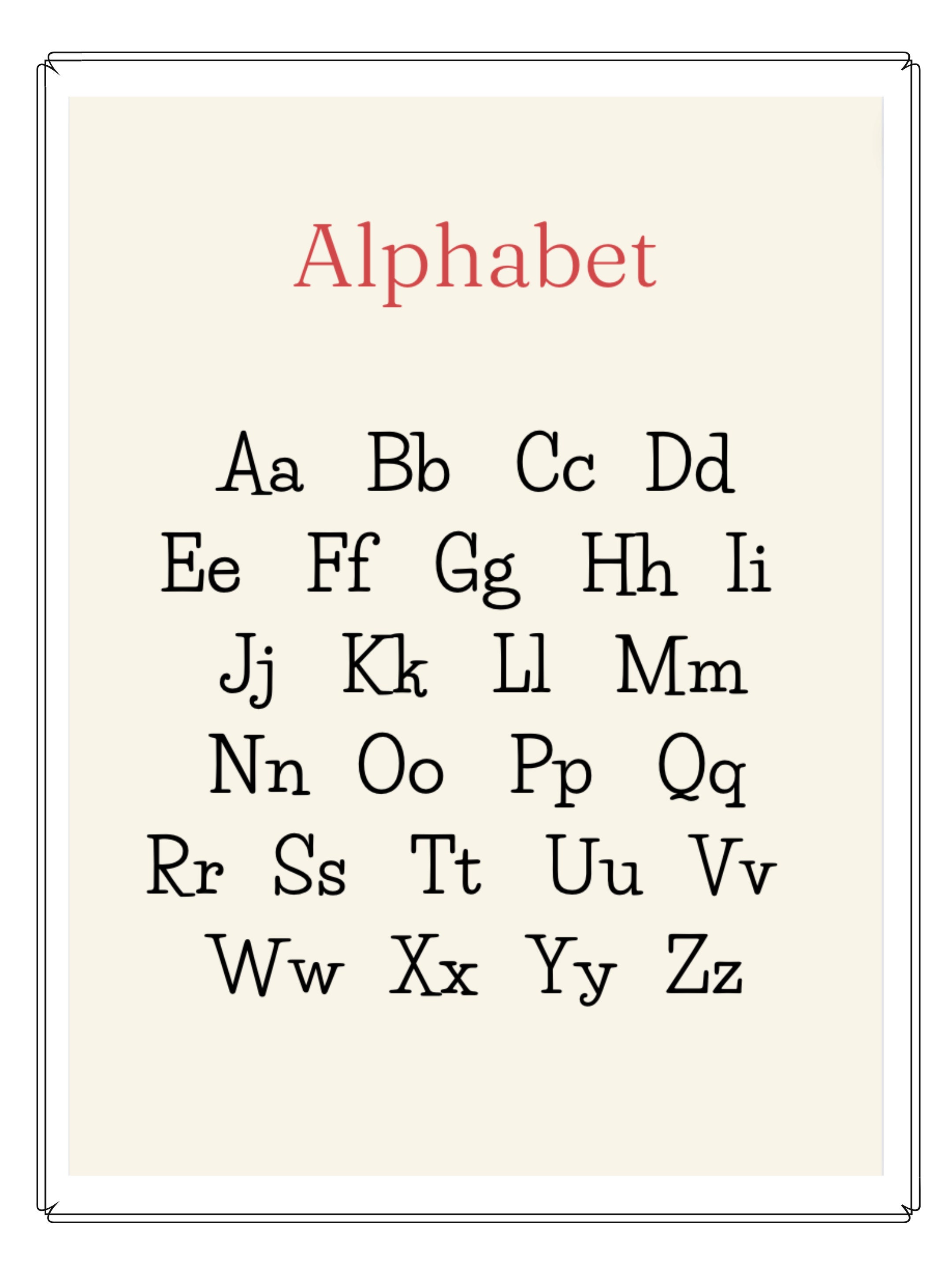 Simple Alphabet Poster - Etsy