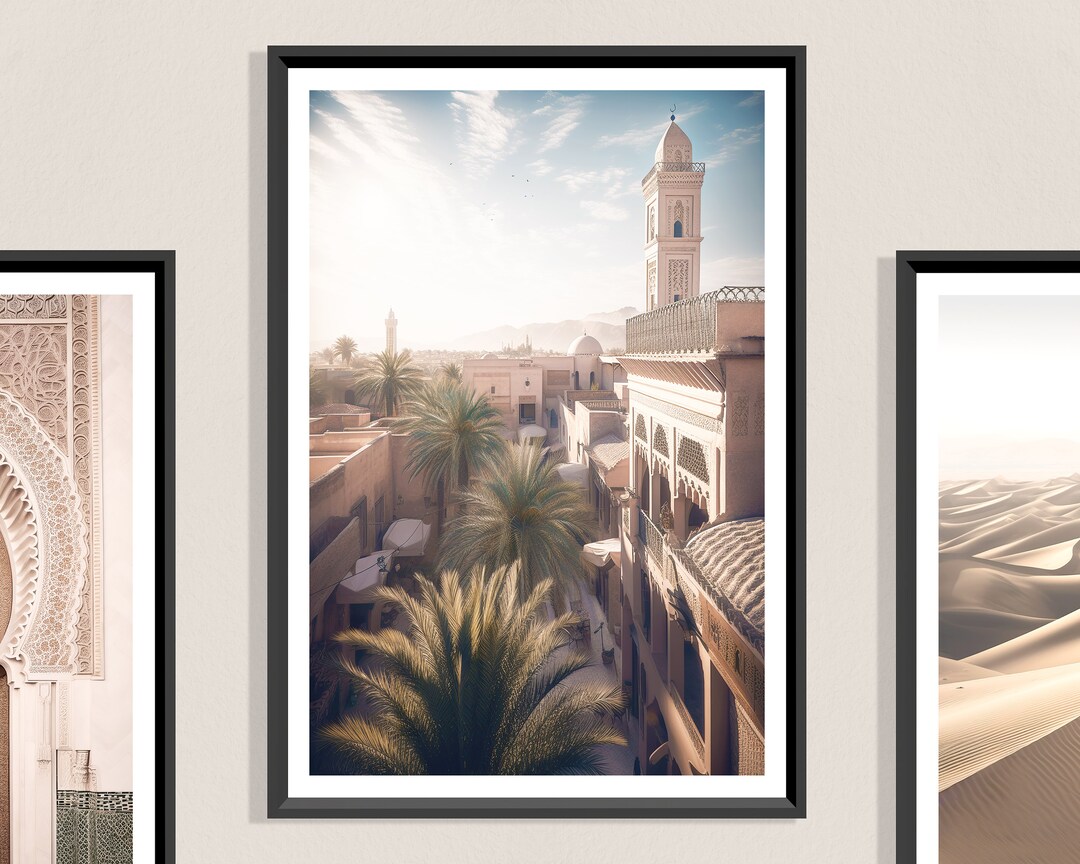 Moroccan Landscape Print (P), Marrakesh Poster, Arabic Decor ...