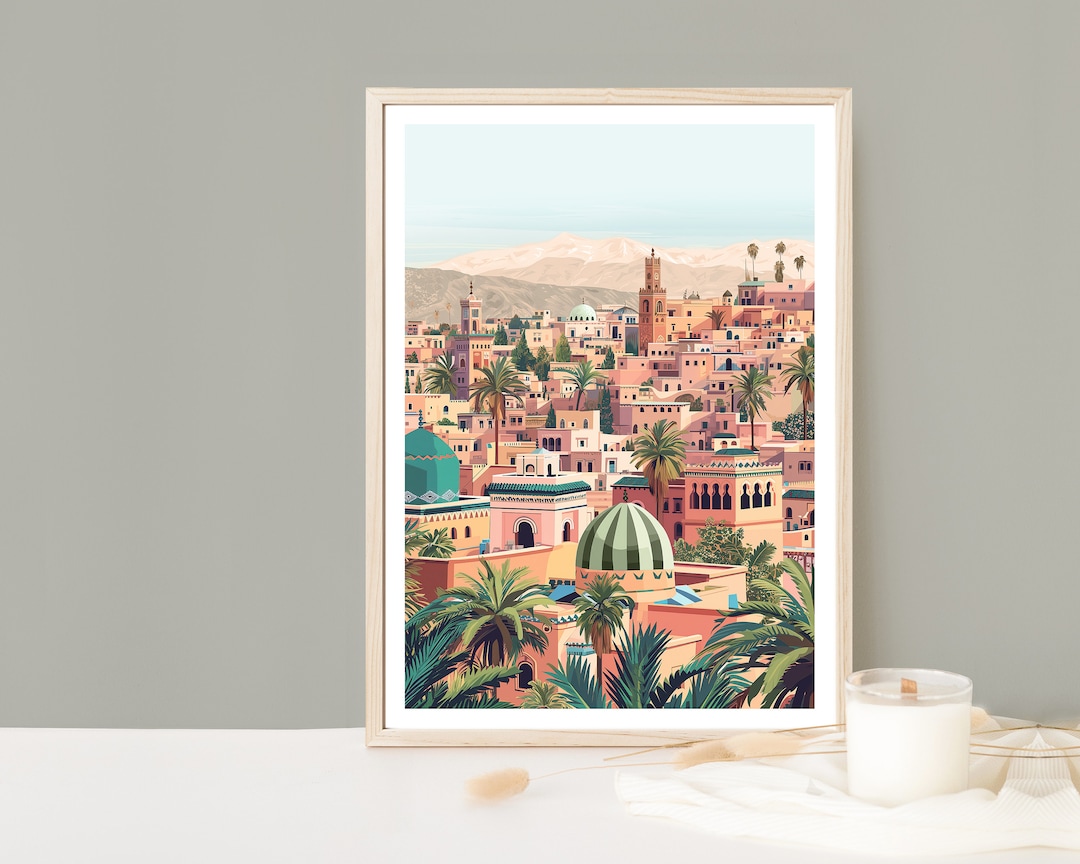 Moroccan Landscape Print, Moroccan Cityscape, Moroccan Picture, Arabic ...
