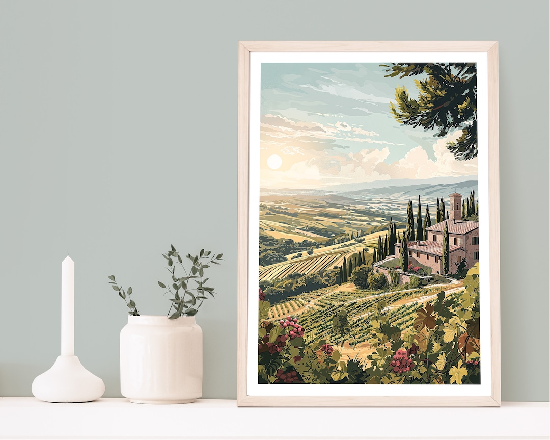 Tuscany Landscape Print, Tuscany Picture, Italian Landscape Art ...