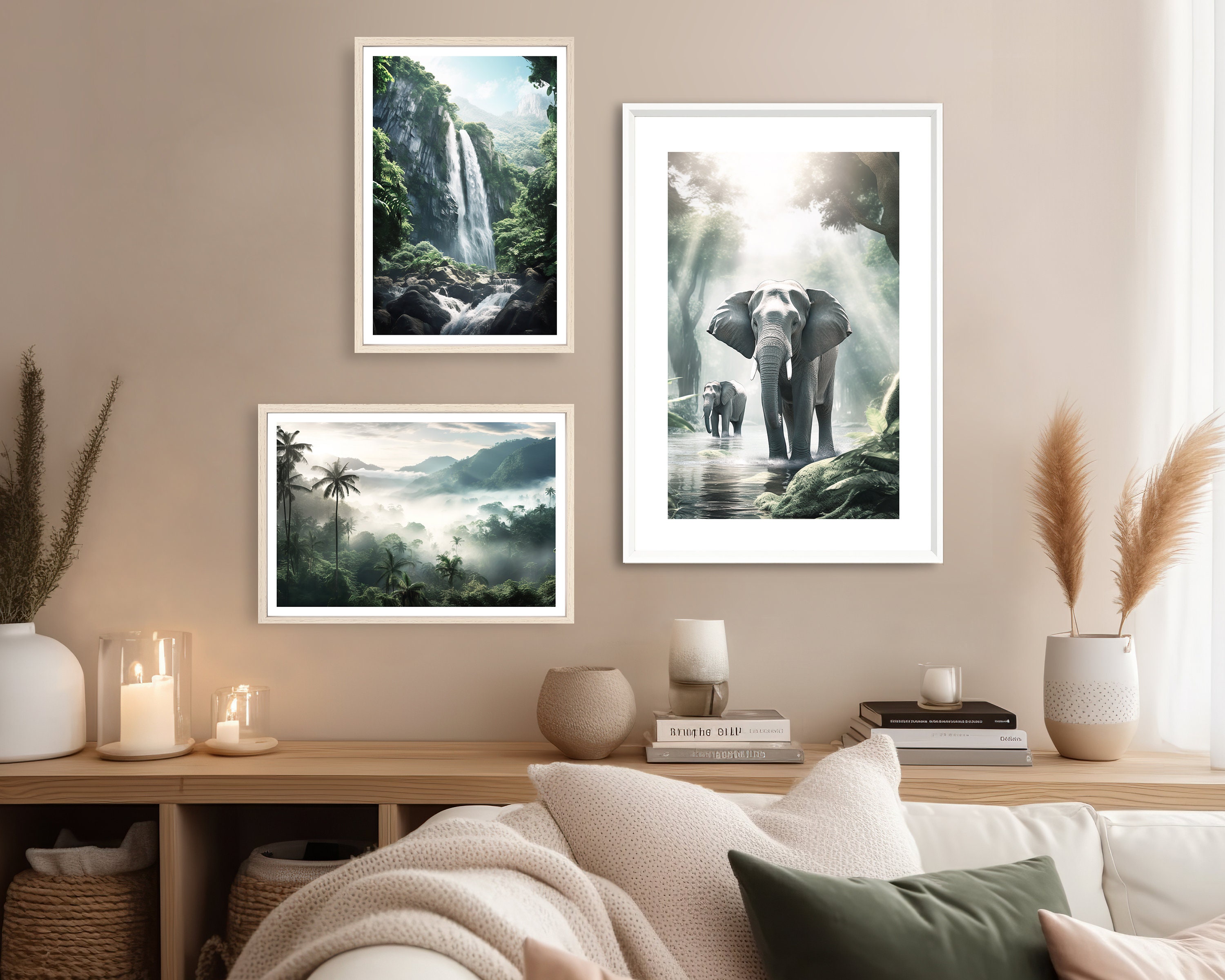 Waterfall Print P, Waterfall Poster, Tropical Picture, Jungle Wall Art ...