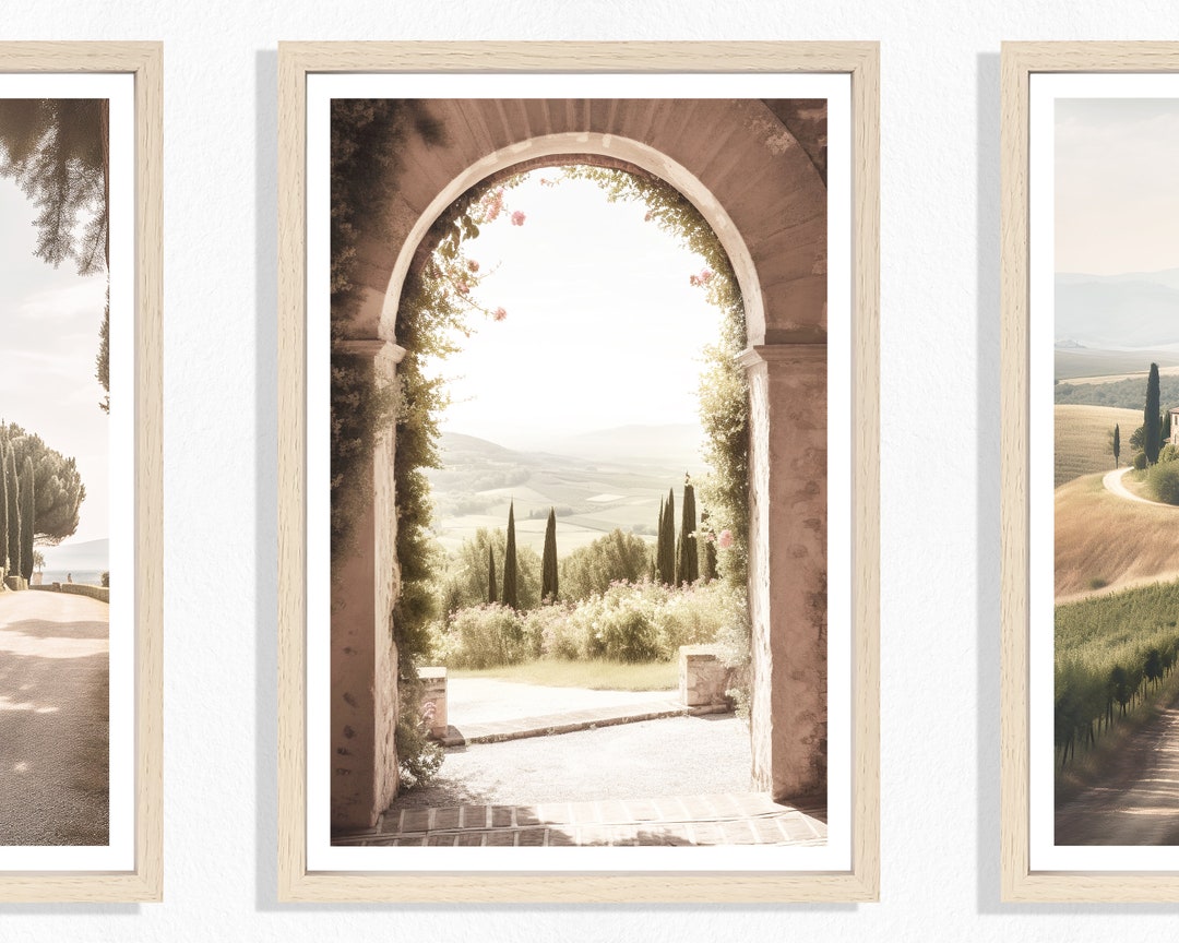 Tuscany Archway Print (P), Archway Poster, Mediterranean Scenery ...