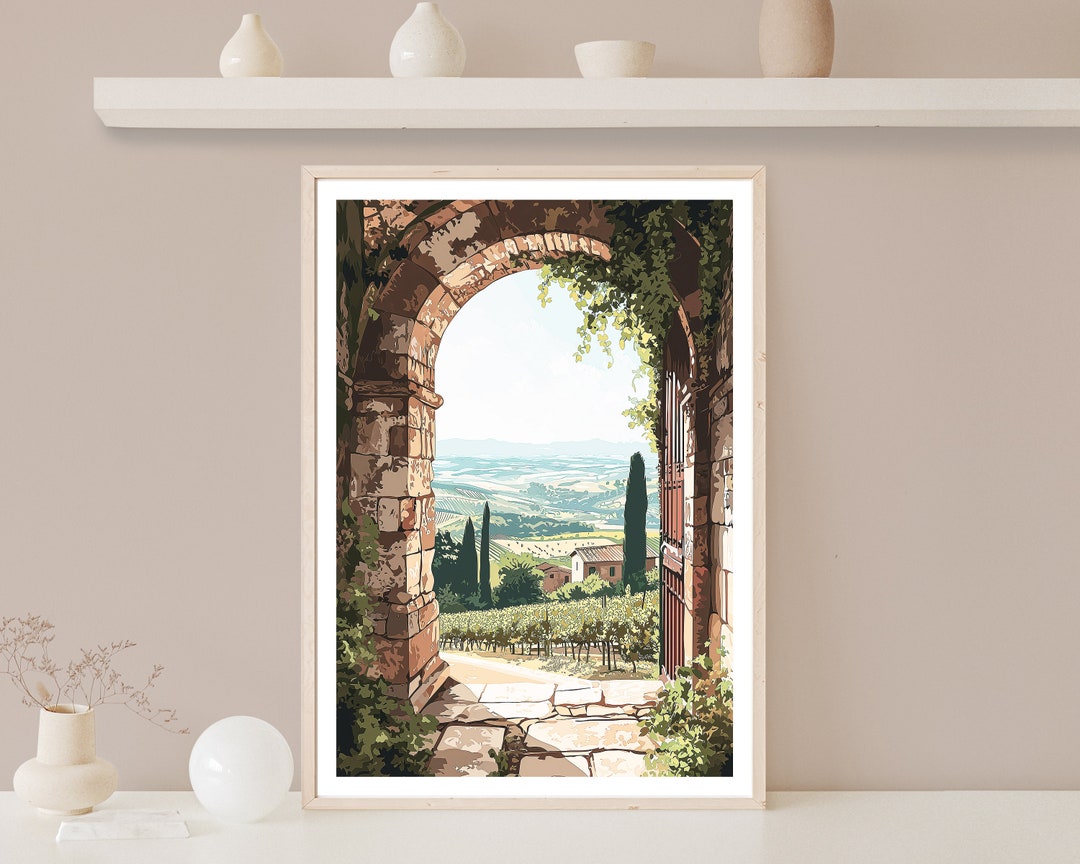 Tuscany Arch Print, Tuscany Wall Art, Italian Landscape Picture ...