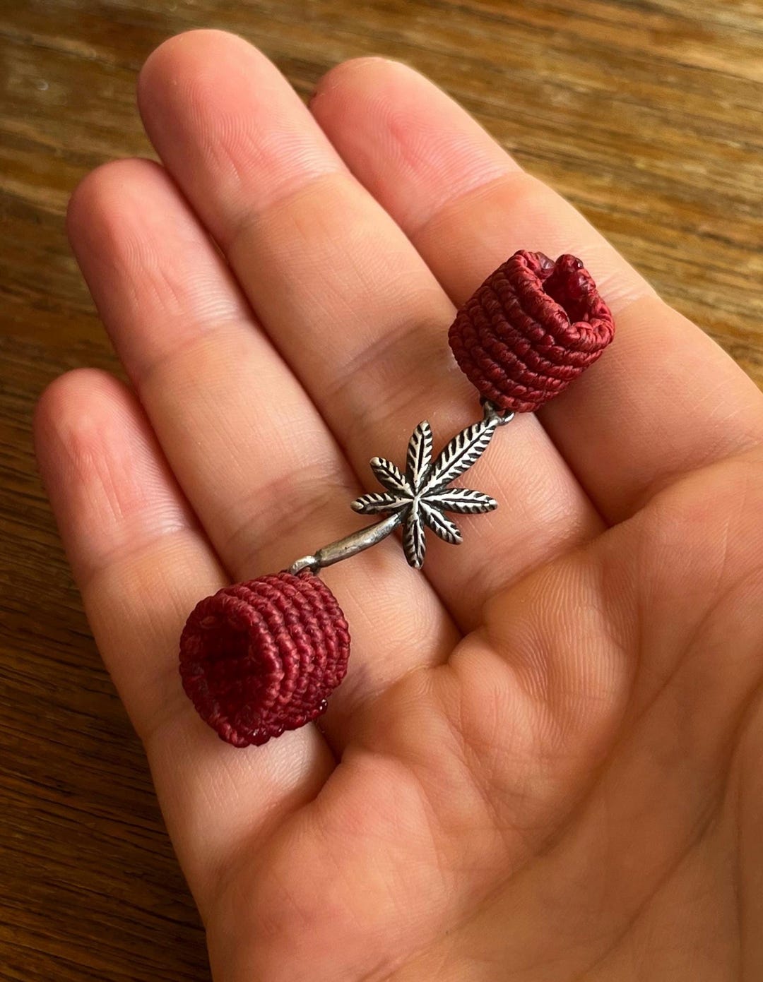 420 Dreadlock Beads - Double Red Dreadbeads With Marijuana Leaf - Hair ...