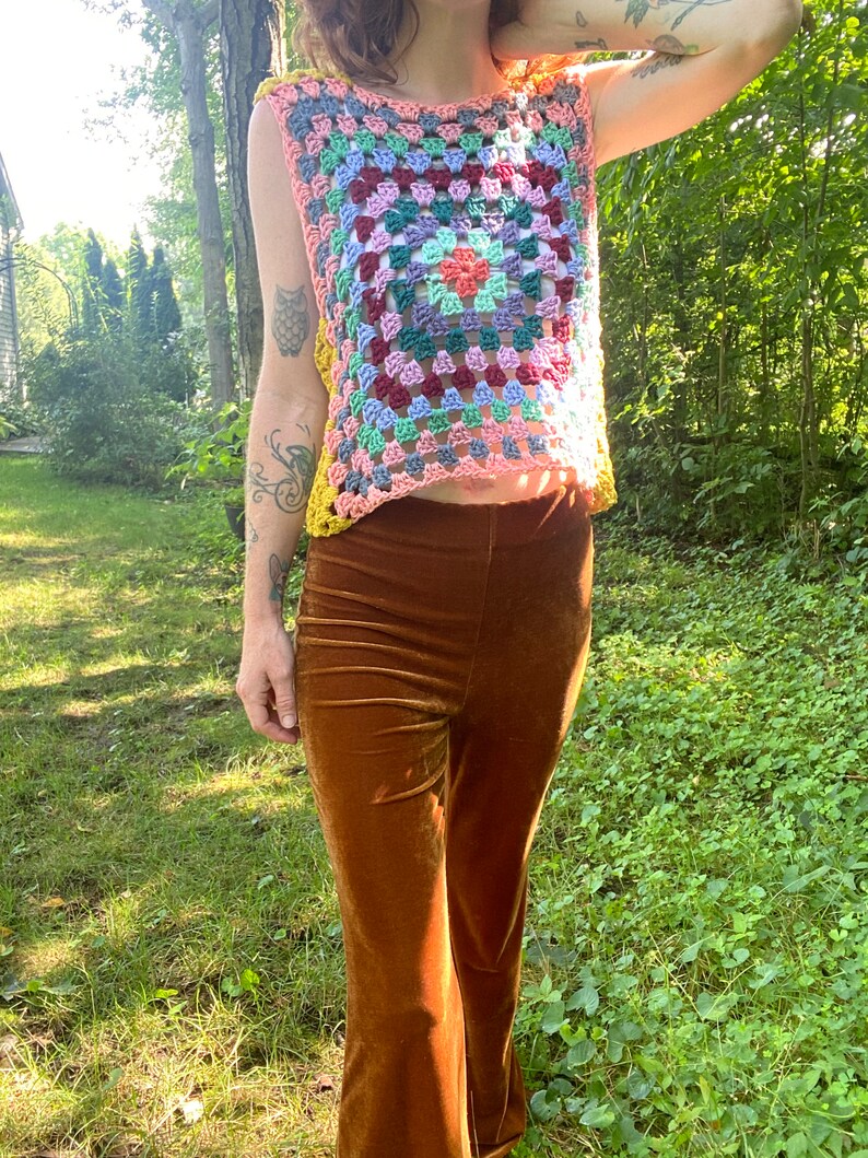 Granny's Square Crop Top Crochet Pattern PDF Granny Square Pattern Crop ...