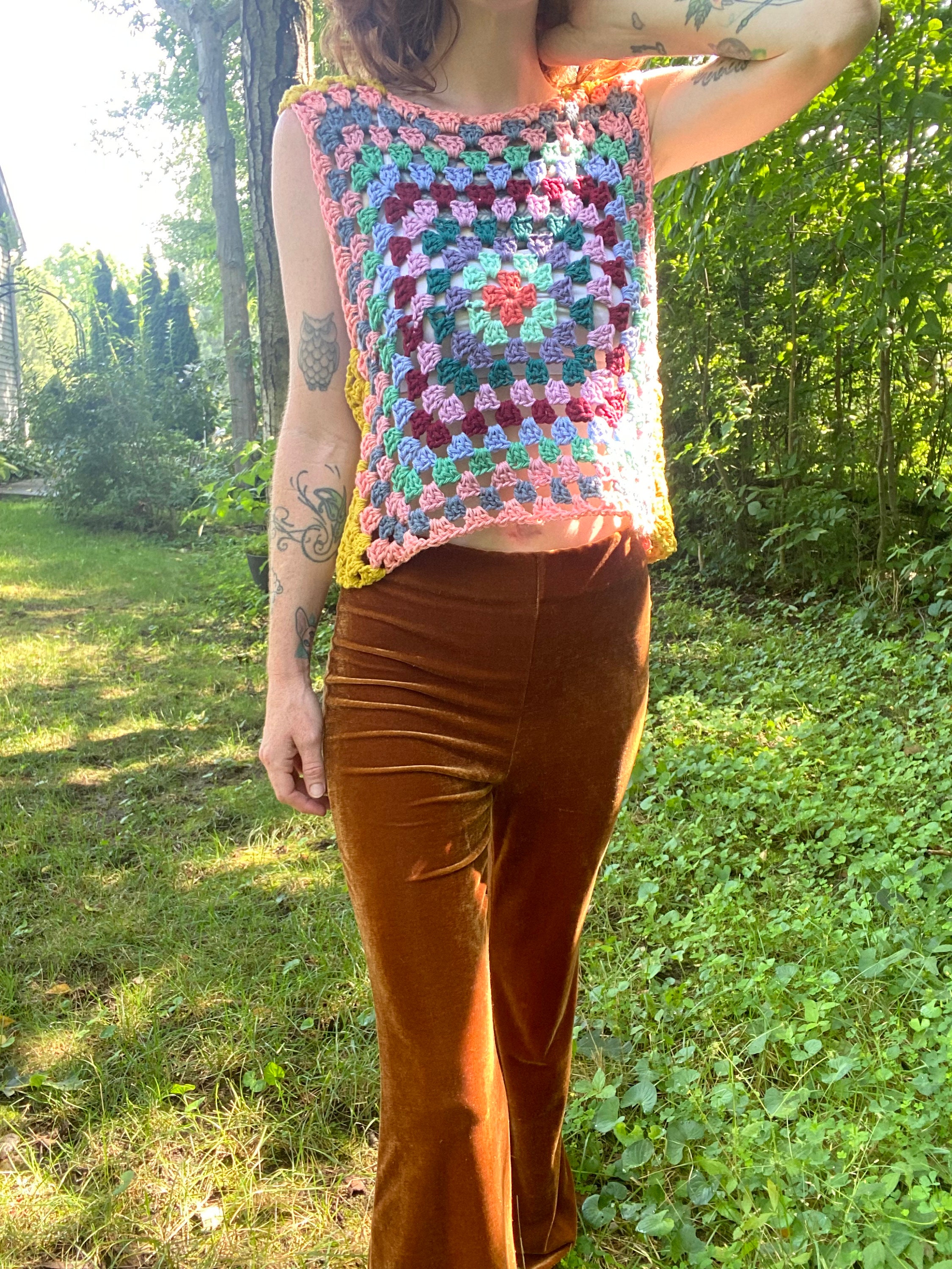Granny's Square Crop Top Crochet Pattern PDF Granny Square Pattern Crop ...