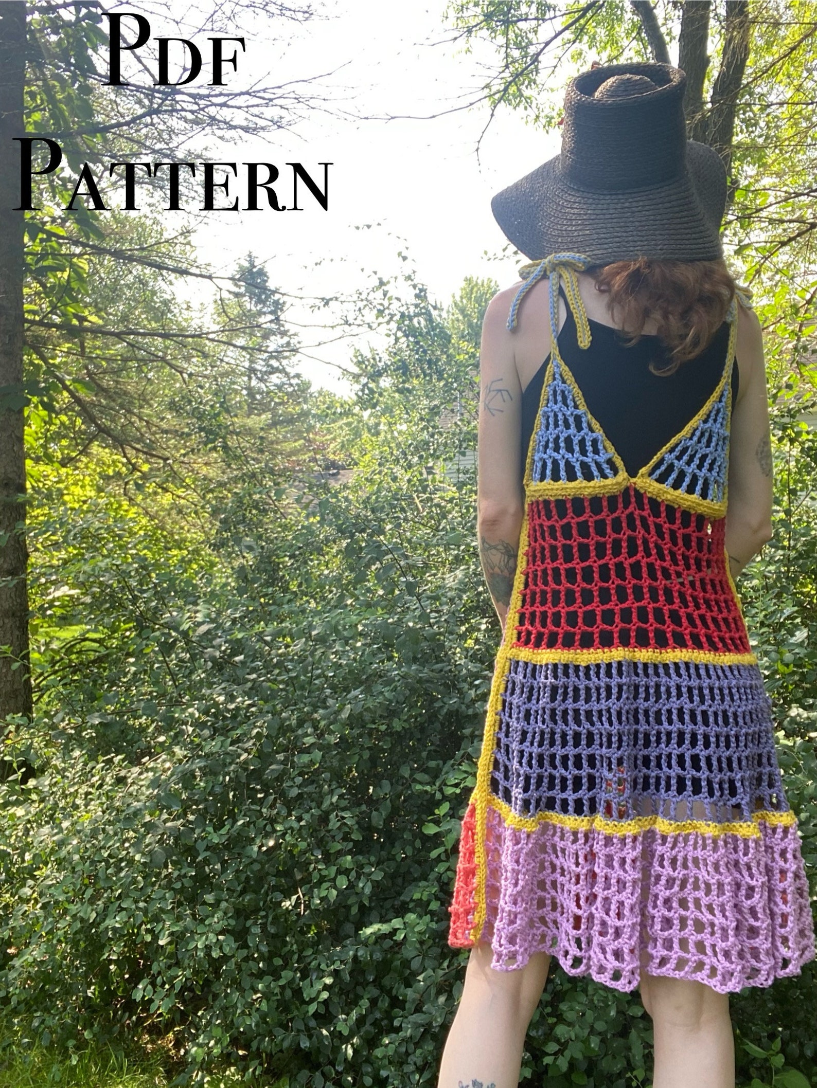 Three Layer Color Cake Mesh Dress PDF Pattern Tiered Crochet Dress ...