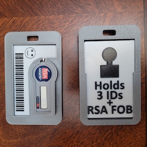 3D Printed ID Badge RSA Securid Fob Badge 3 ID Card Holder - Etsy