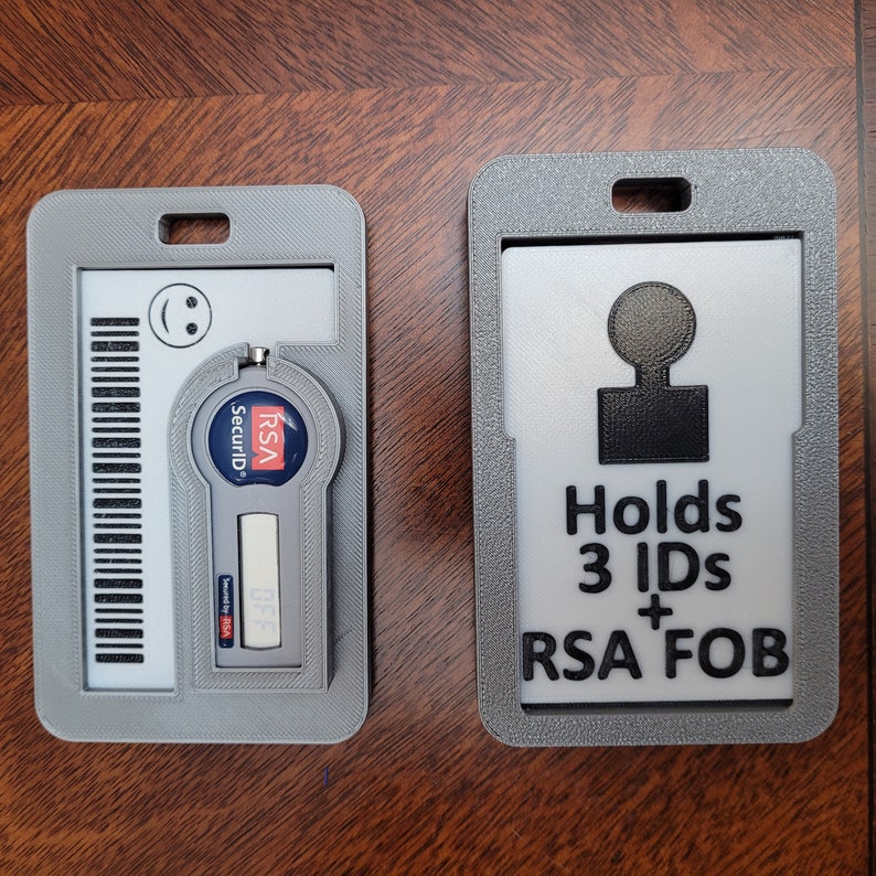 3D Printed ID Badge RSA Securid Fob Badge 3 ID Card Holder - Etsy