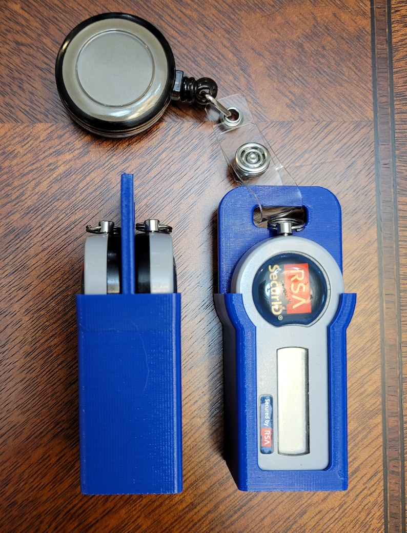 3D Printed 2 RSA Securid Fob Holder Compact Design 1 Lanyard Attachment ...