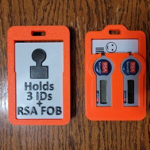 3d Printed, 3 ID, 2 RSA Securid Fob ID Badge - Etsy