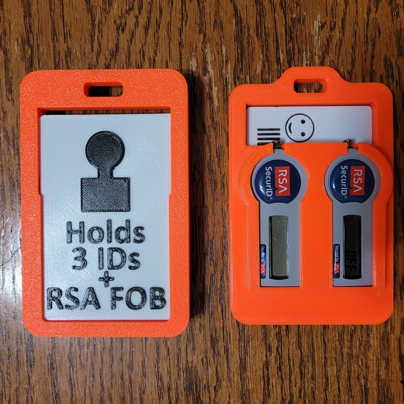 3d Printed, 3 ID, 2 RSA Securid Fob ID Badge - Etsy