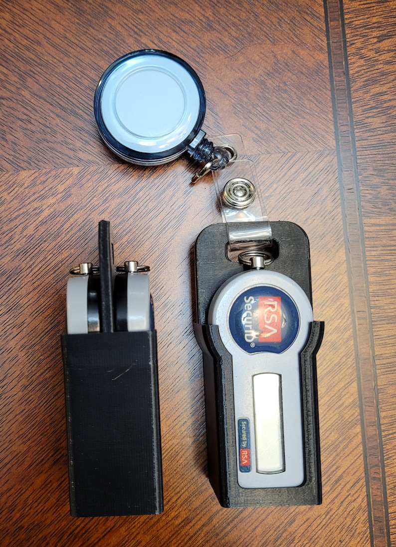 3D Printed 2 RSA Securid Fob Holder Compact Design 1 Lanyard Attachment ...