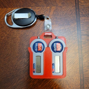 3D Printed, 2 RSA Securid Fob Holder, Dual Token Holder, Dual RSA Fob ...