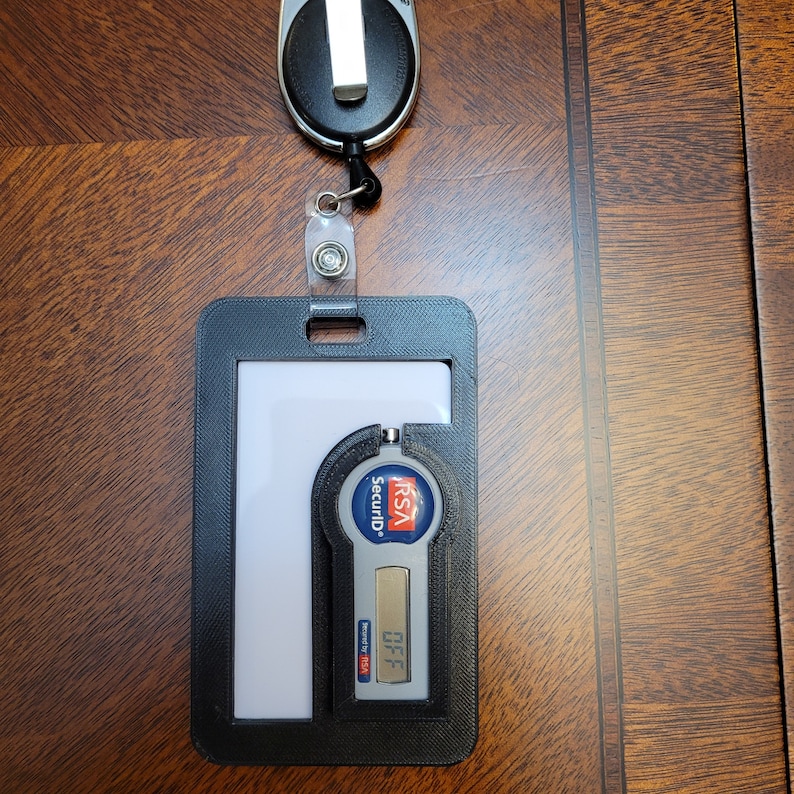 3D Printed ID Badge RSA Securid Fob Badge 3 ID Card Holder - Etsy