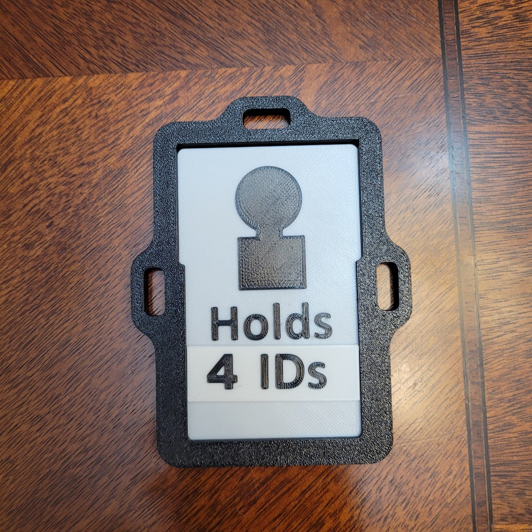 3D Printed 1 to 4 ID Badge Double Sided - Etsy