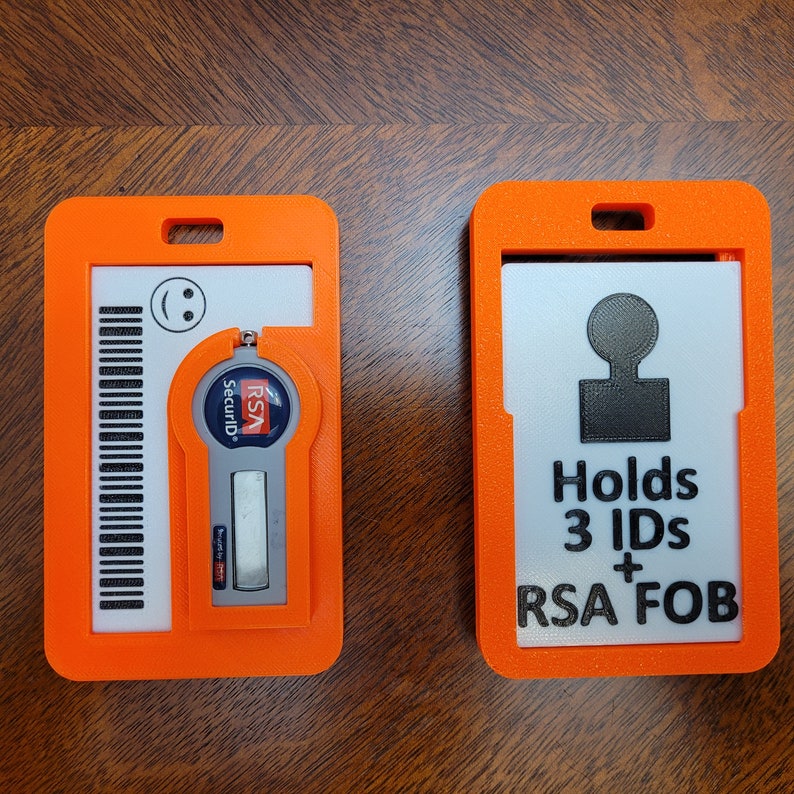 3D Printed ID Badge RSA Securid Fob Badge 3 ID Card Holder - Etsy