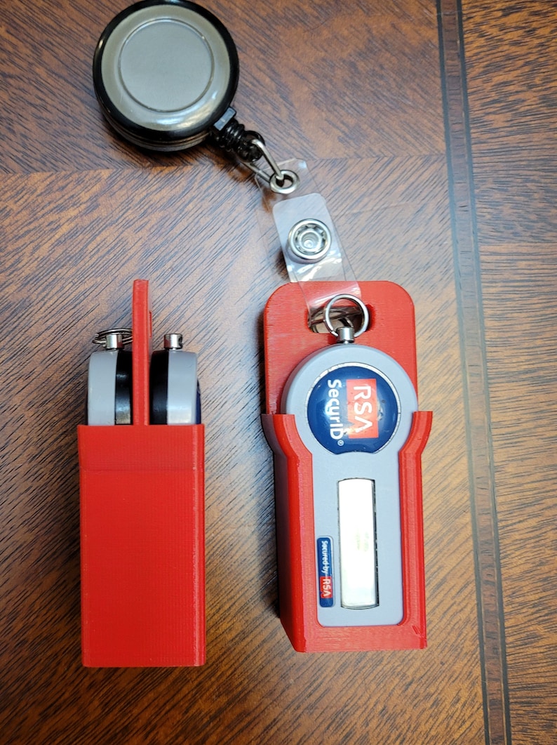 3D Printed 2 RSA Securid Fob Holder Compact Design 1 Lanyard Attachment ...