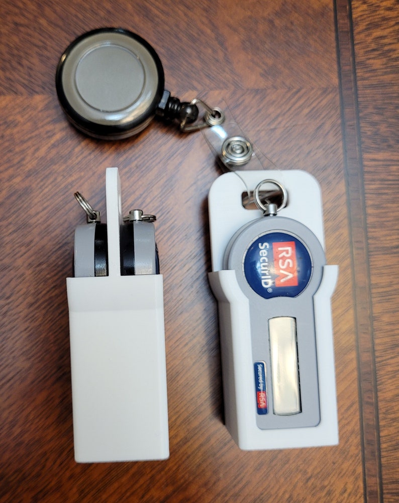3D Printed 2 RSA Securid Fob Holder Compact Design 1 Lanyard Attachment ...