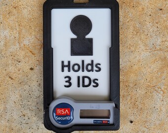 3D Printed ID Badge RSA Securid Fob Badge 3 ID Card Holder - Etsy