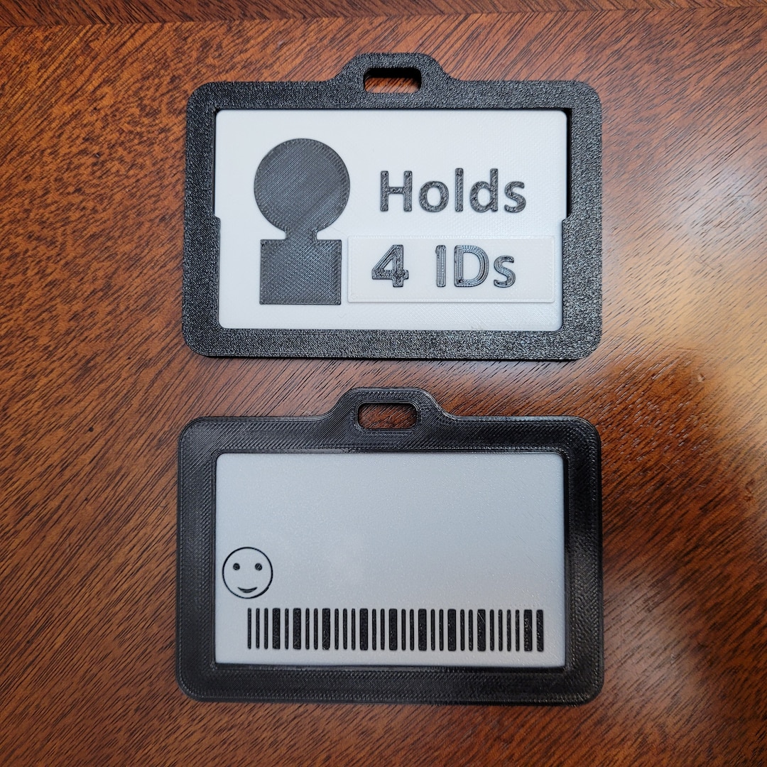 3D Printed 1 to 4 ID Badge Double Sided, Landscape Version - Etsy
