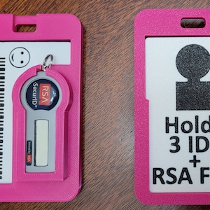 3D Printed ID Badge RSA Securid Fob Badge 3 ID Card Holder - Etsy