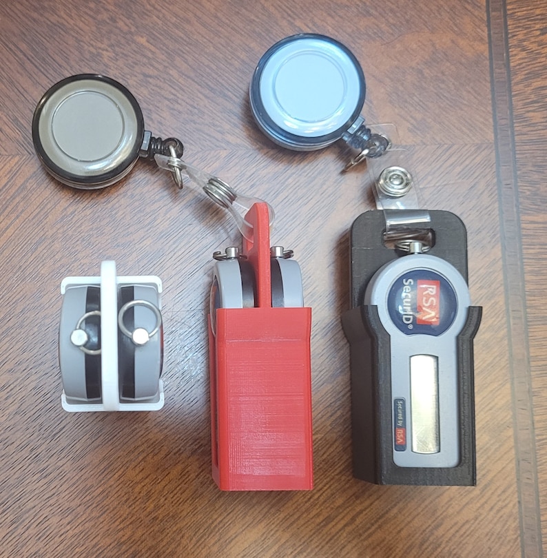 3D Printed 2 RSA Securid Fob Holder Compact Design 1 Lanyard Attachment ...