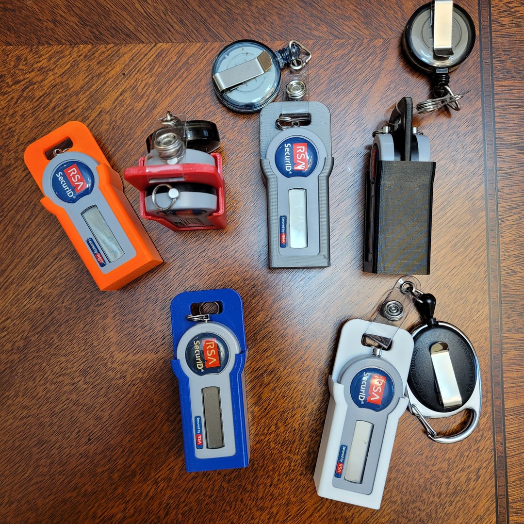 3D Printed 2 RSA Securid Fob Holder Compact Design 1 Lanyard Attachment ...