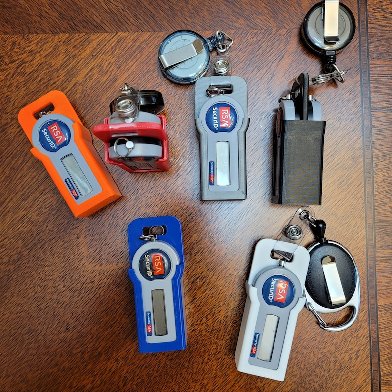 3D Printed 2 RSA Securid Fob Holder Compact Design 1 Lanyard Attachment ...