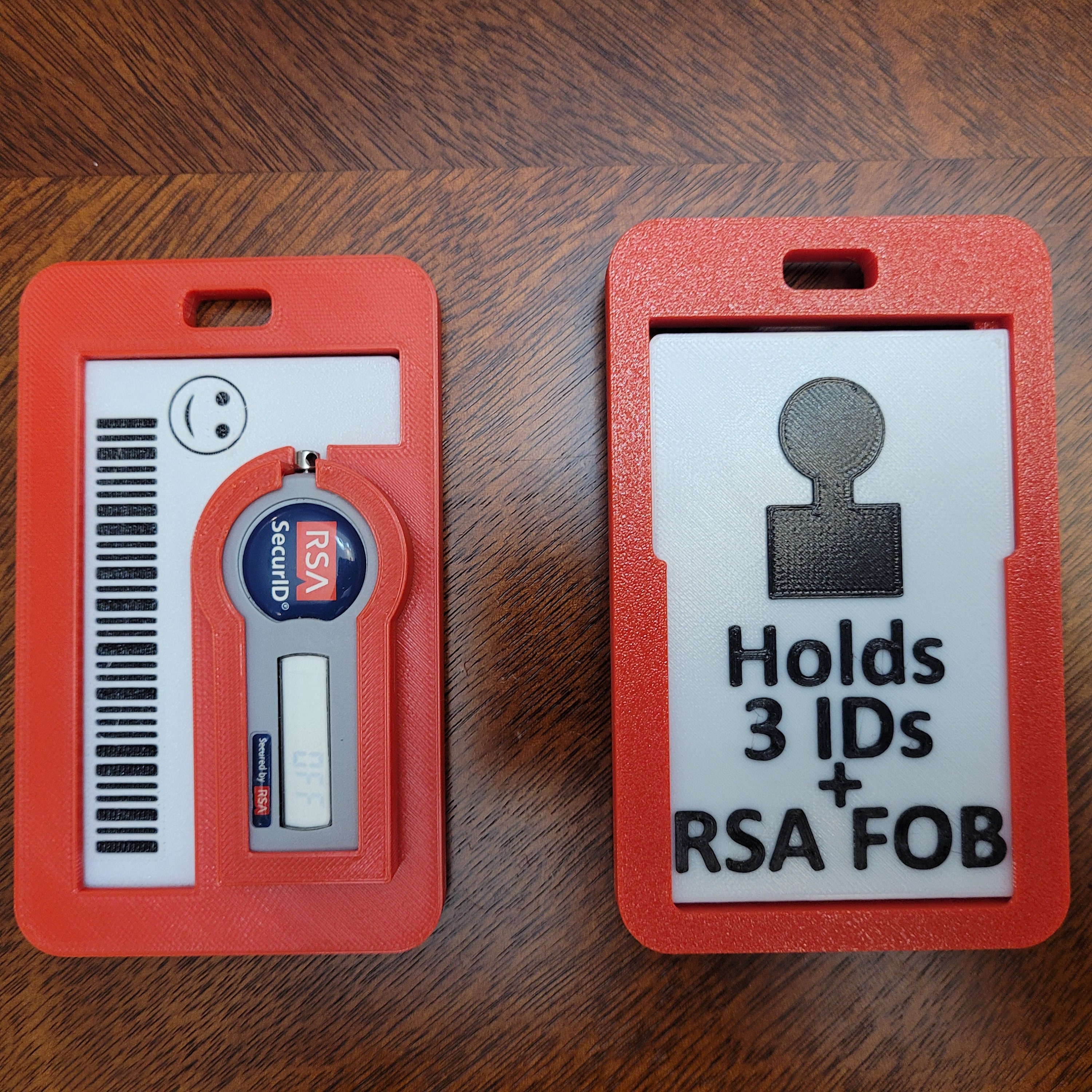 3D Printed ID Badge RSA Securid Fob Badge 3 ID Card Holder - Etsy