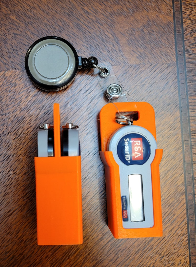 3D Printed 2 RSA Securid Fob Holder Compact Design 1 Lanyard Attachment ...