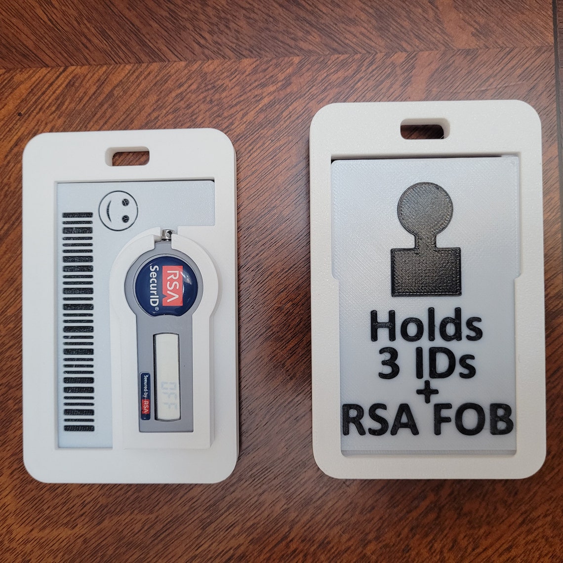 3D Printed ID Badge RSA Securid Fob Badge 3 ID Card Holder - Etsy
