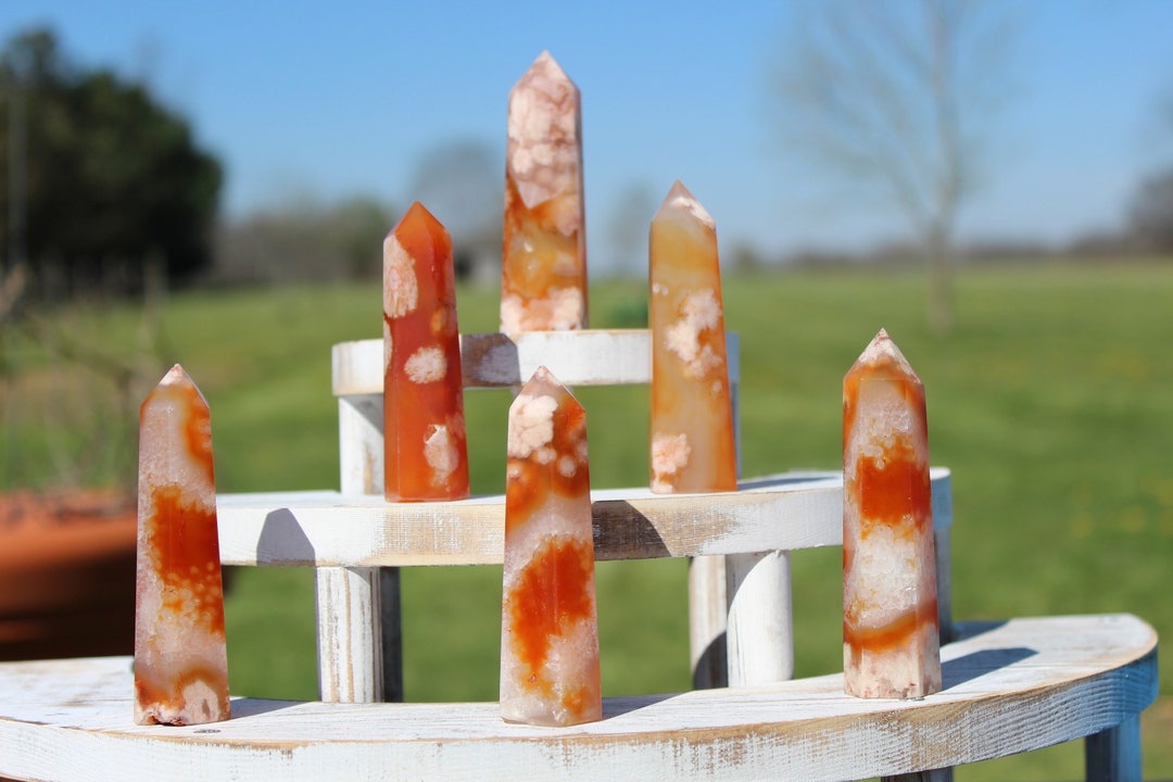 Carnelian Flower Druzy Points! - Etsy