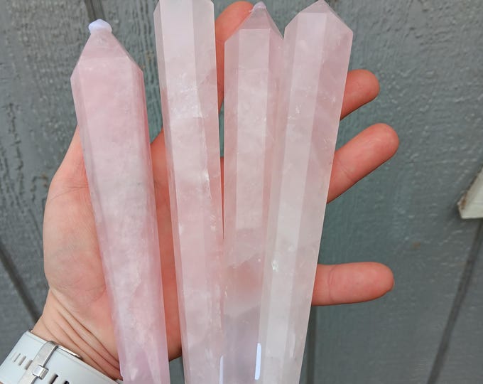 Crystal Massage Wand-curved Rose Quartz and Obsidian Massage Wands ...