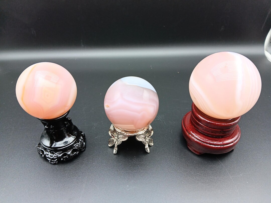 Pink Jelly Agate Spheres - Etsy