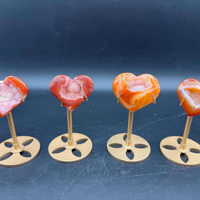 Druzy Carnelian Hearts - Etsy
