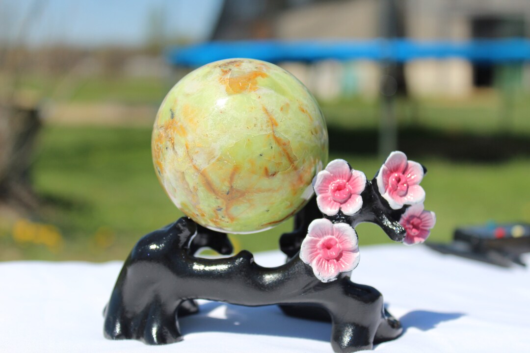 Green Opal Sphere With Stand - Etsy